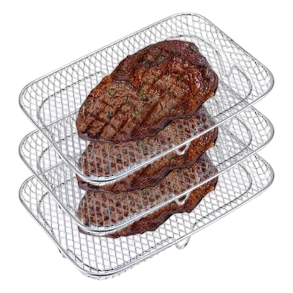 Square Air Fryer Rack 3 Tier Air Fryer Basket Roasting Rack Detachable ...