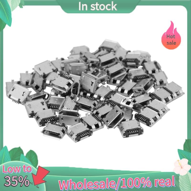 60Pcs Micro-USB Type B Female 5 Pin SMT Placement SMD DIP Socket ...