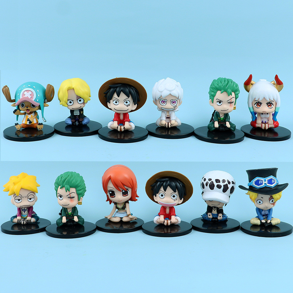 One PIECE Chibi Mini Action Figure Set - Miniature Cake Topper Display ...