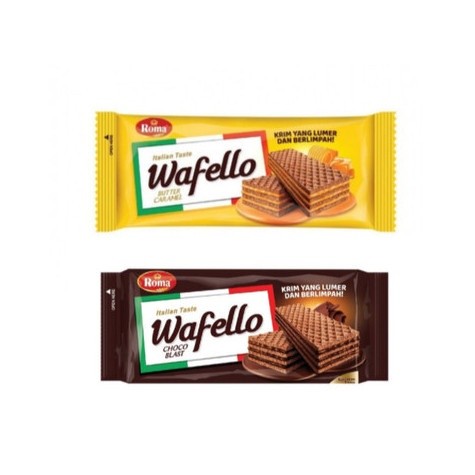 Hm ~ 1 Renceng Roma Wafello Italian Wafer Biscuits Coconut Cream Flavor ...