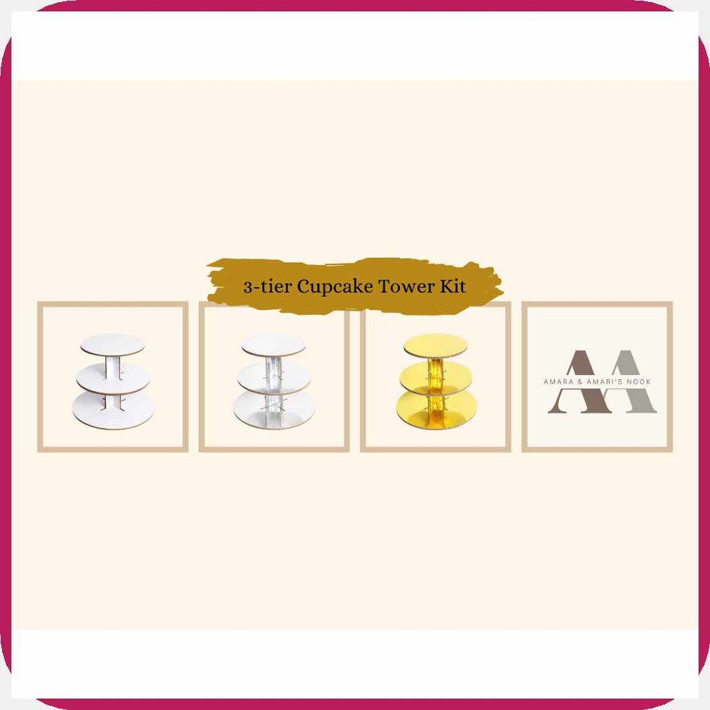 3-tier|x-Cupcake&zp}Tower$oq^Kit | Shopee Philippines