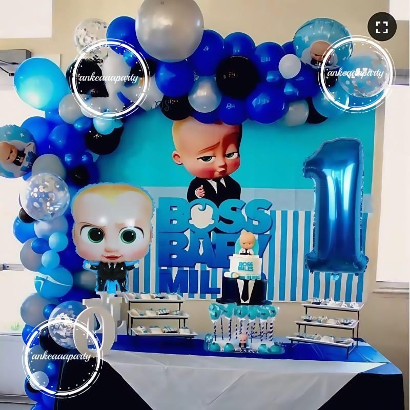 1Set Cartoon Boss Baby Birthday Party Balloons Kids Baby Shower ...