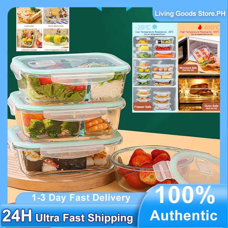 Borosilicate Glass Lunch Box Microwaveable Oven Safe Food Keeper Glass ...