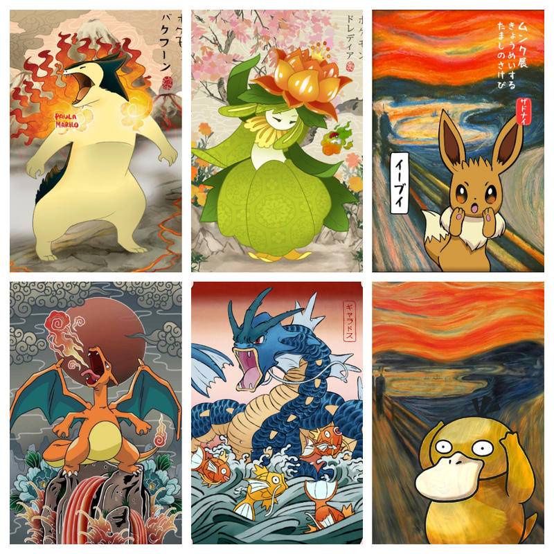 Japanese Anime Poster Pokemon Pikachu Art Portrait Comic Wave Poster ...