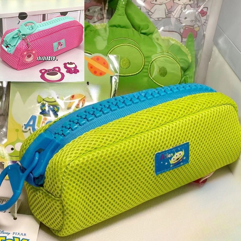 Three-Eyed alien pencil case ins Japanese mesh simple large capacity ...