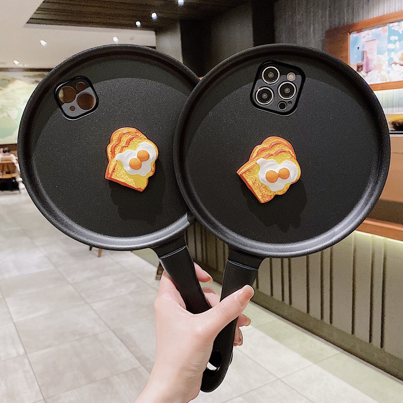 Funny 3D Frying Pan Case For iPhone 16 15 14 plus 13 12 11 Pro Max 12 ...