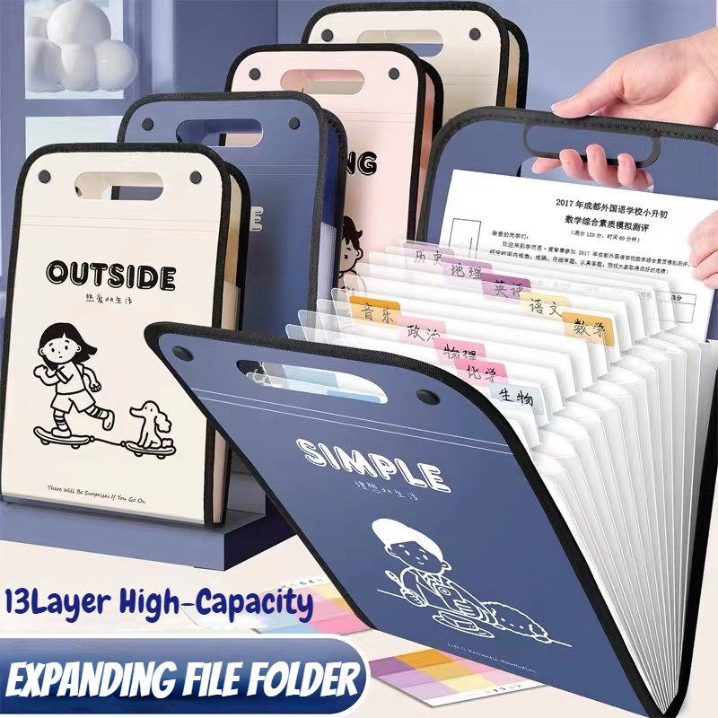 A4 Expanding File Folder Documents Organizers Envelope Storage Folder ...