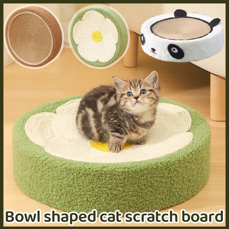 Round Cat Scratch Board Bowl-Shaped Cat Scratch Plate Sisal Rope No ...