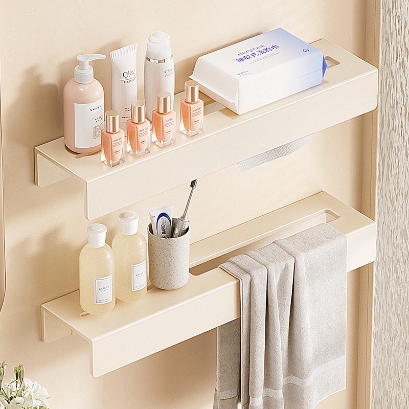 Aluminum Bathroom Storage Rack Washstand Non Perforated Bathroom Wall ...