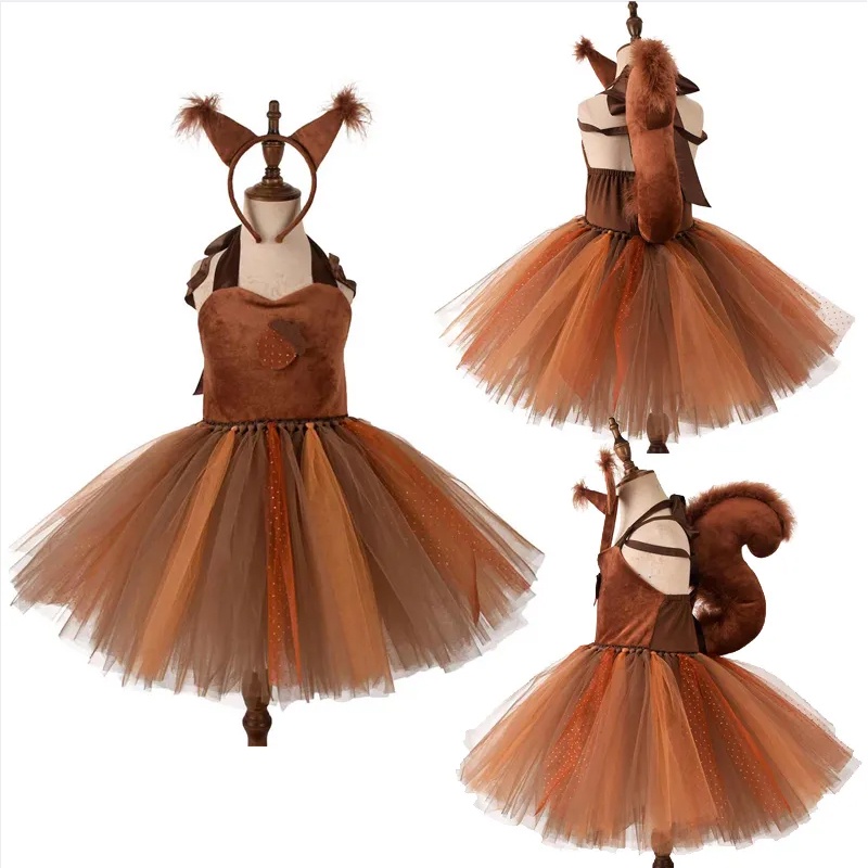 Animal Squirrel Cosplay Dress Children Tutu Skirt Fancy Cute ...