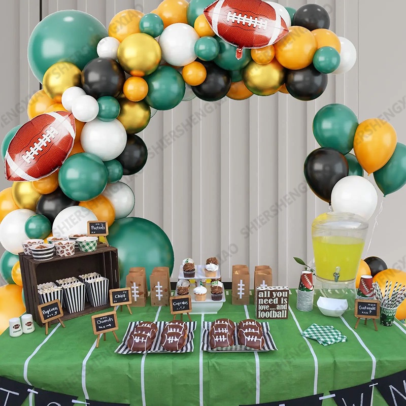 88pcs Rugby Theme Balloon Set 18 Inch Rugby Aluminium Film Balloon ...