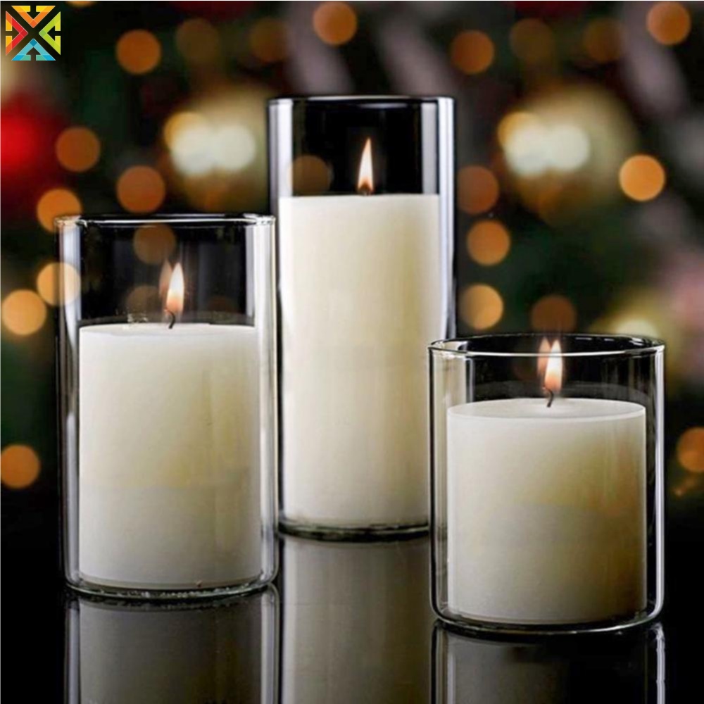 Simple Candle Cup Holder Transparent European Candlestick Empty Cups ...