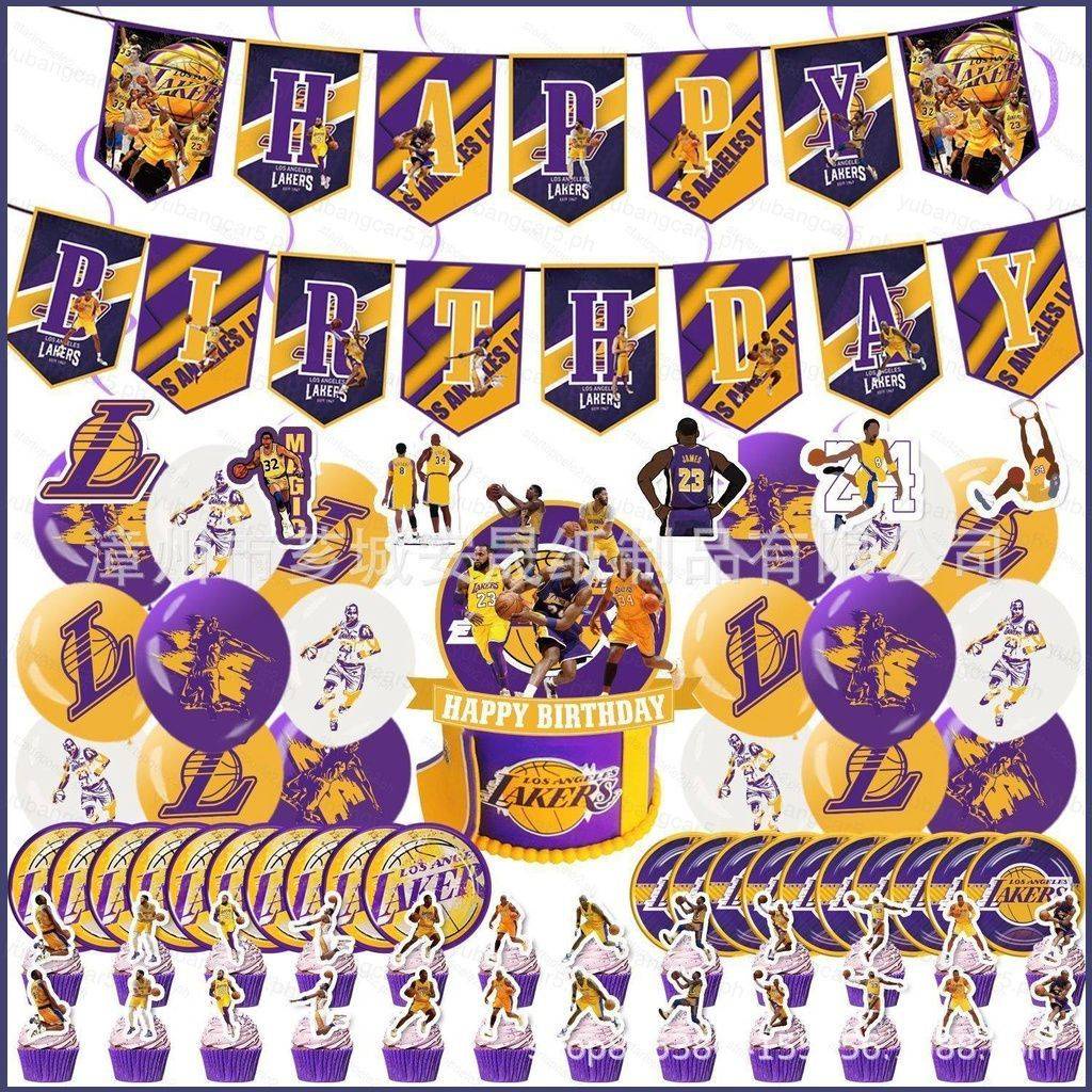 YB5 Los Angeles Lakers theme kids birthday party decorations banner ...