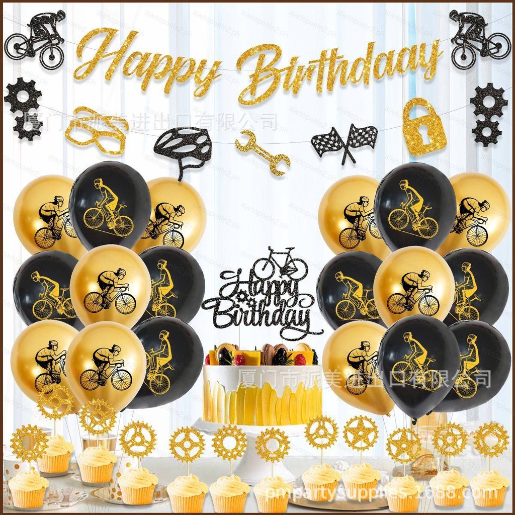 Kira cycle racing bicycle theme birthday party decorations banner cake ...