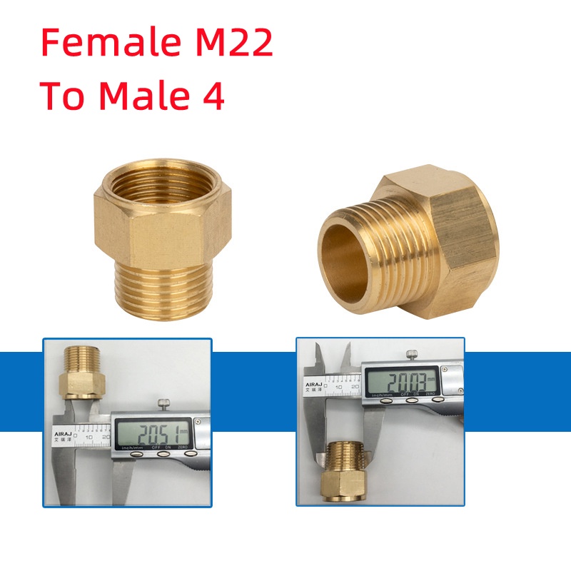 Brass 3/8" 1/4" M14 M18 M22 Thread Connector Male Female Adapter for ...