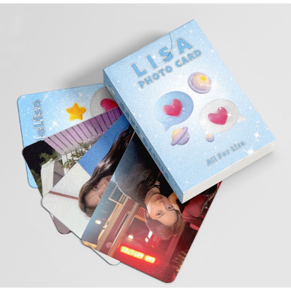 50-55pcs/box BP Laser Holographic Lomo Cards JISOO LISA ROSE JENNIE ...