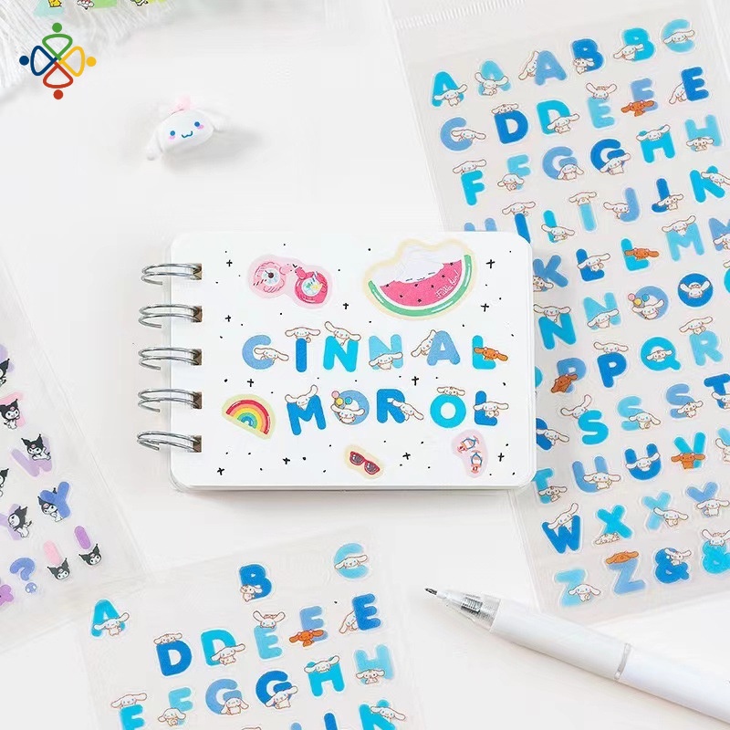 【Ashley】Letter Sticker Cartoon Transparent Cinnamoroll Kuromi Letter ...