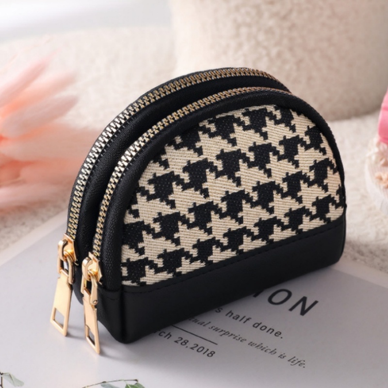 New Korean Women Coin Purse Wallets With Key Chain Double Zipper ...