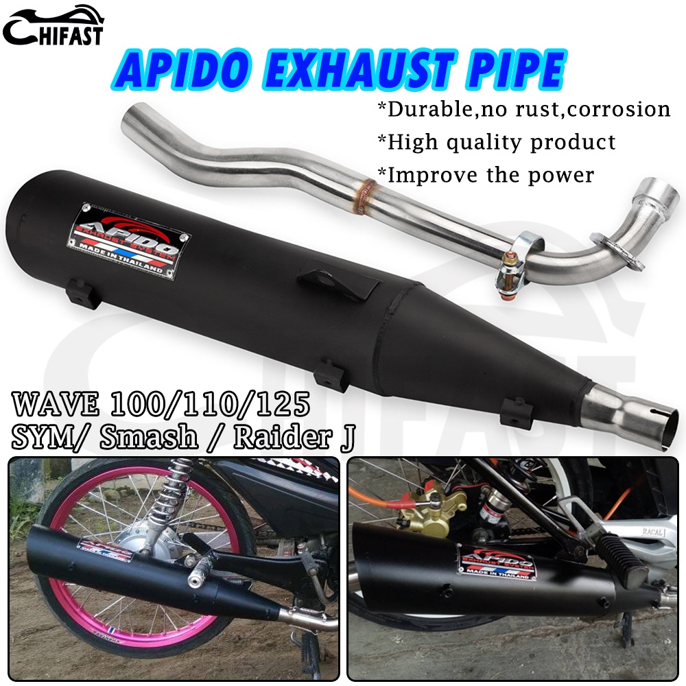 HIFAST Motorcycle Muffler Pipe Apido Pipe V4 1 Set For Honda Wave 100 ...