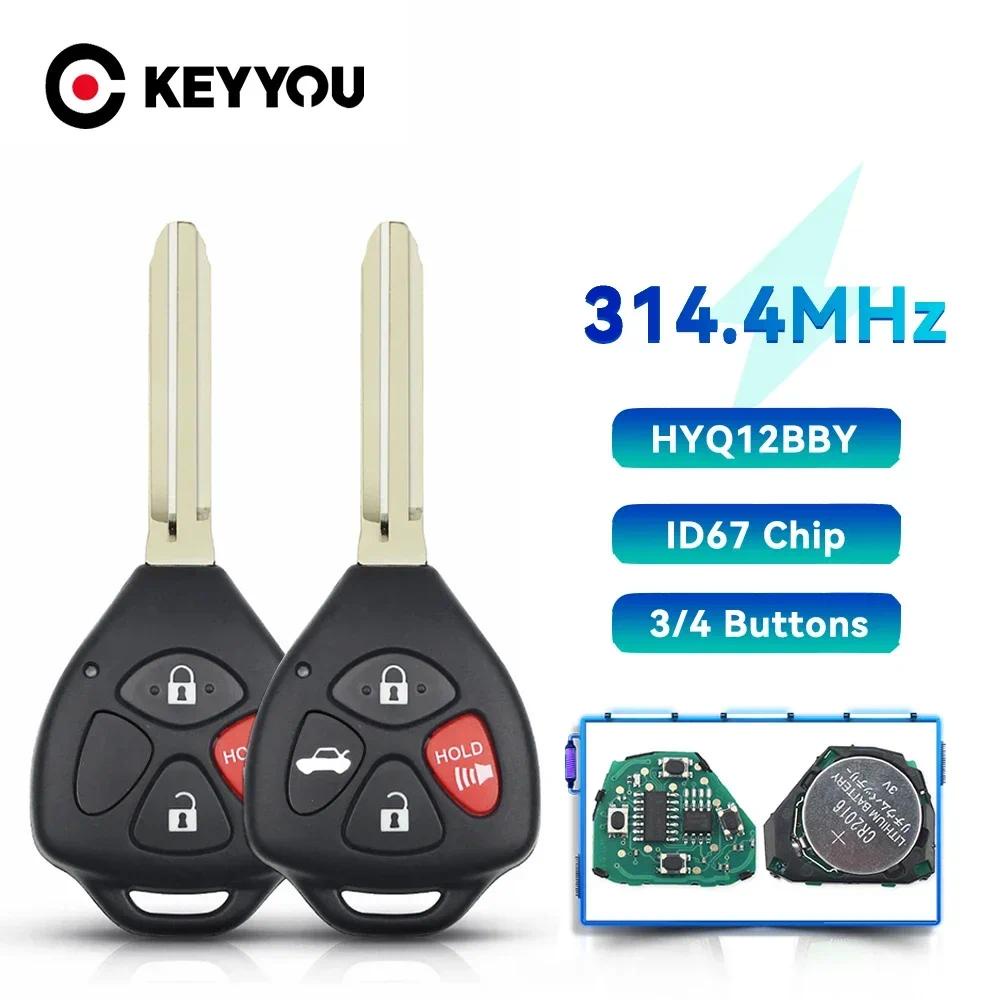 314.4 Mhz Remote Car Key Control 3/4 Buttons For Toyota Camry Avalon ...