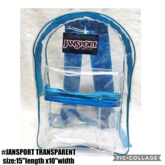 ♞Jansport Transparent Backpack@Ly 11x14 inch. | Shopee Philippines