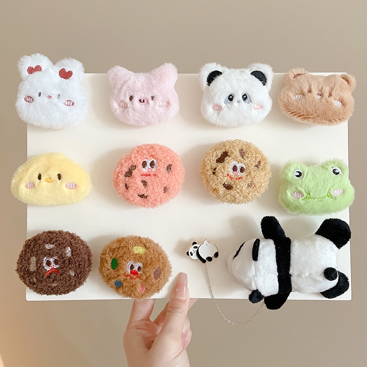 Plush Brooch Pin Cartoon Animal Cute Badge School Bag Accessories ...