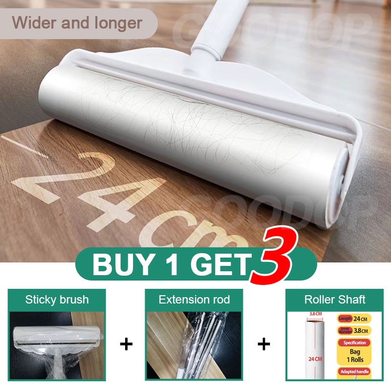 【BUY 1 GET 3】Pet Hair Sticky Roll Dust Remover Sticky Hair Roller ...