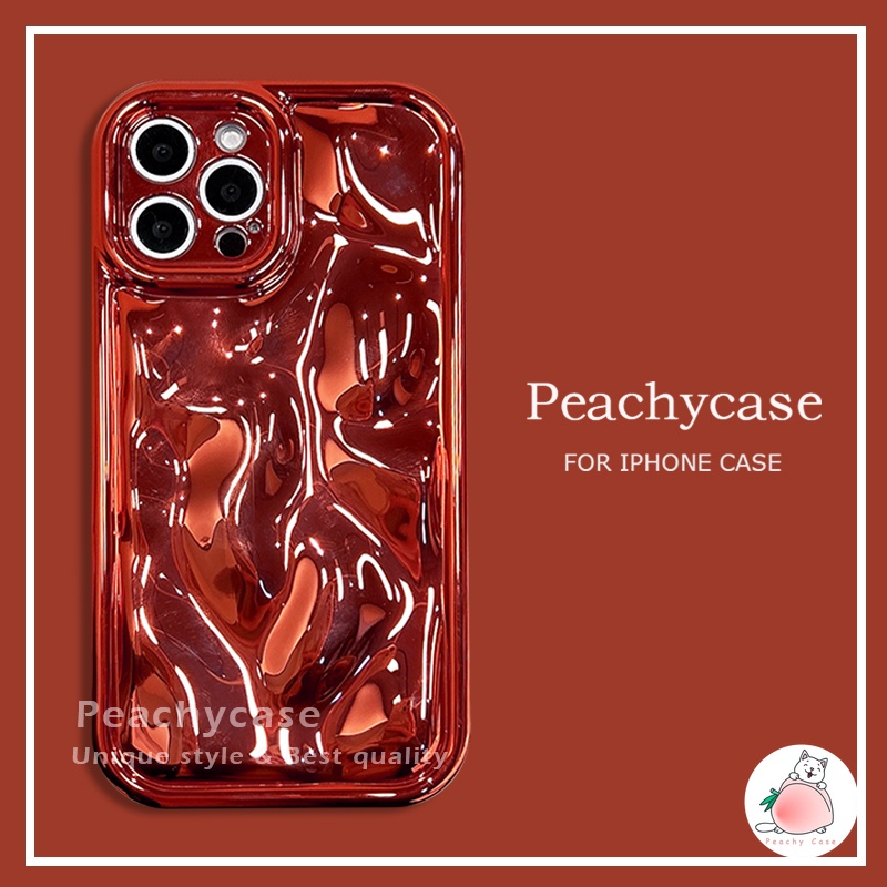 High Quality Red Irregularity Meteorite Cobblestone Glossy Phone Case ...