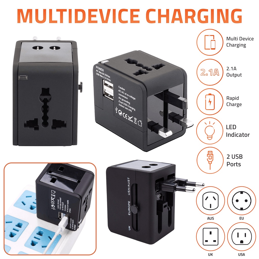 Universal Travel Adapter Plug All In One International Worldwide Travel Adaptor Plug Socket For ...