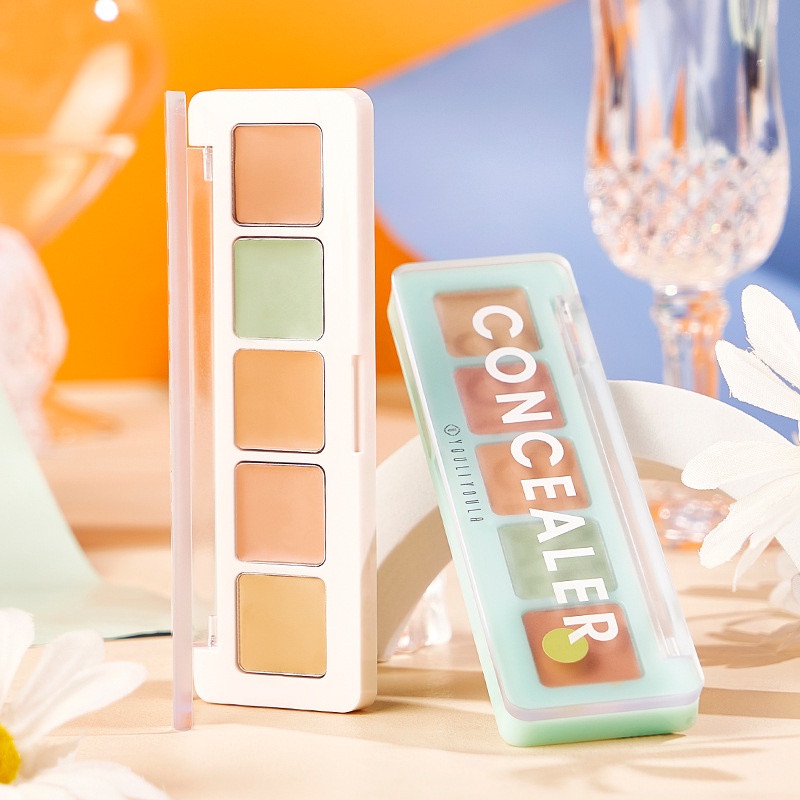Five-color Concealer Facial Cover Dark Circles Spots Acne Marks Law ...