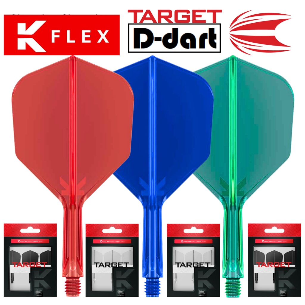 TARGET K FLEX DARTS FLIGHT- RED/BLUE/GREEN No 6 SHAPE K-Flex Integrated ...