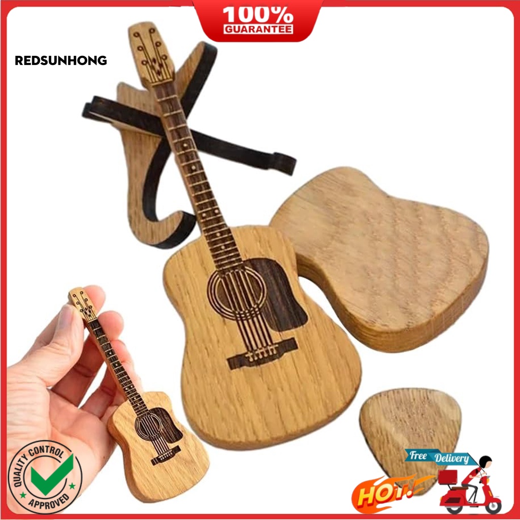 COD Wooden Acoustic Guitar Pick Box with Stand Smooth Edge Burr-Free ...