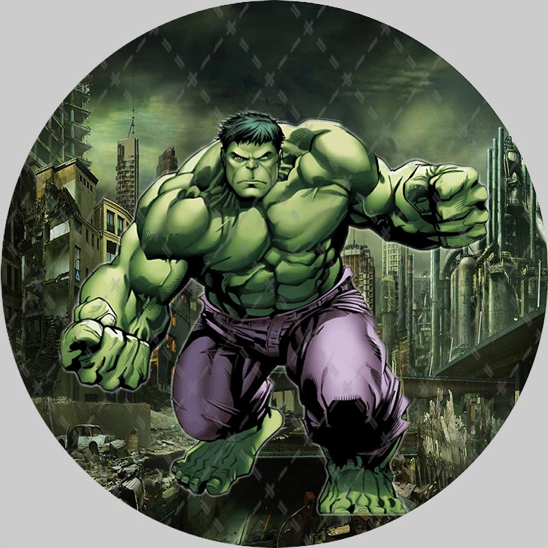 Hulk Round Birthday Backdrop For Photography Baby Shower Kids Children ...