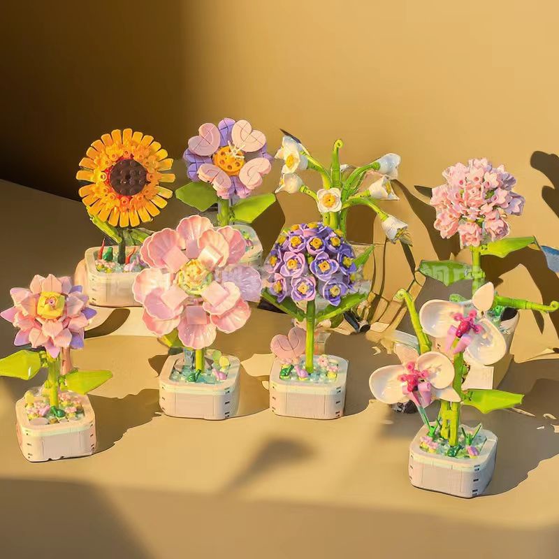 Eternal Mini Flower Building Blocks Bouquet Assembling Room Decor ...