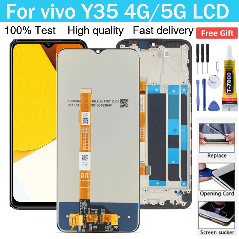 Original For VIVO Y35 4G/VIVO Y35 5G LCD Display Touch Screen Digitizer ...