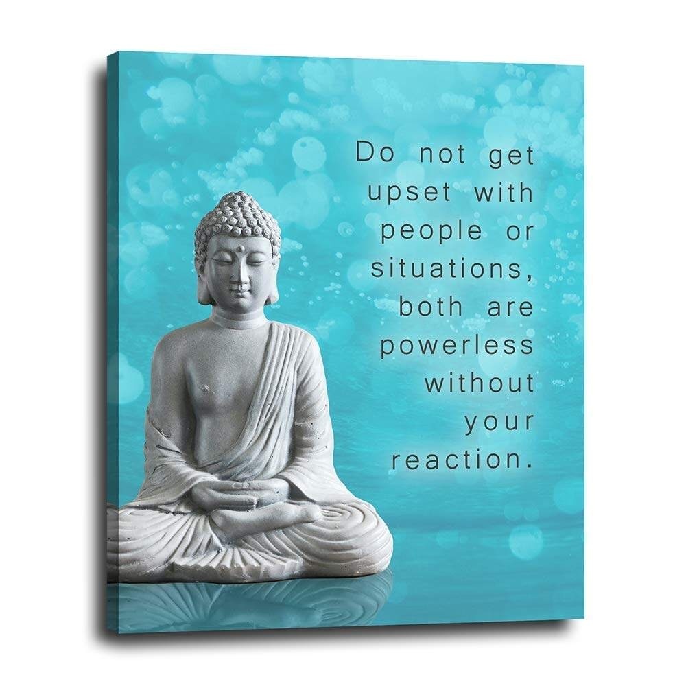 Buddha Inspirational Wall Art Spiritual Zen Decor Wall Poster Teal ...