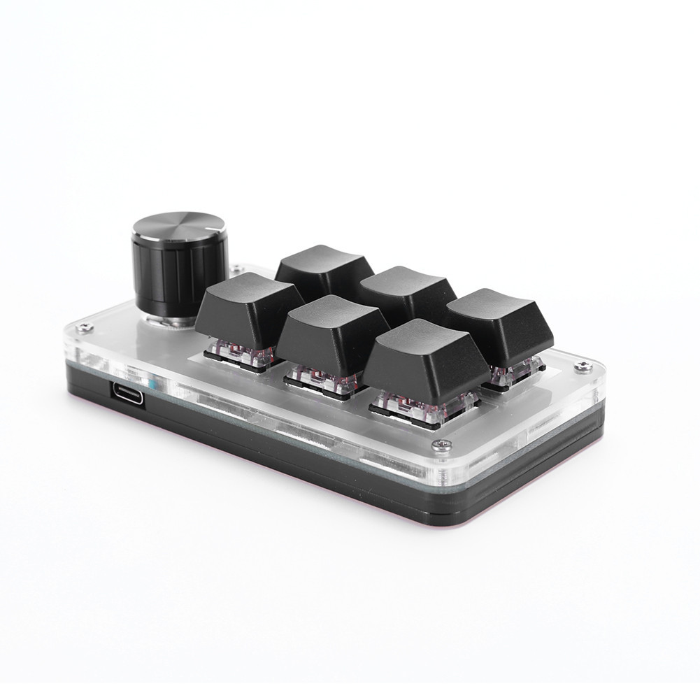 [Rifrish.ph] Macro Keyboard 6 Key + 1 Knob Programmable One-handed Mechanical Keypad | Shopee ...