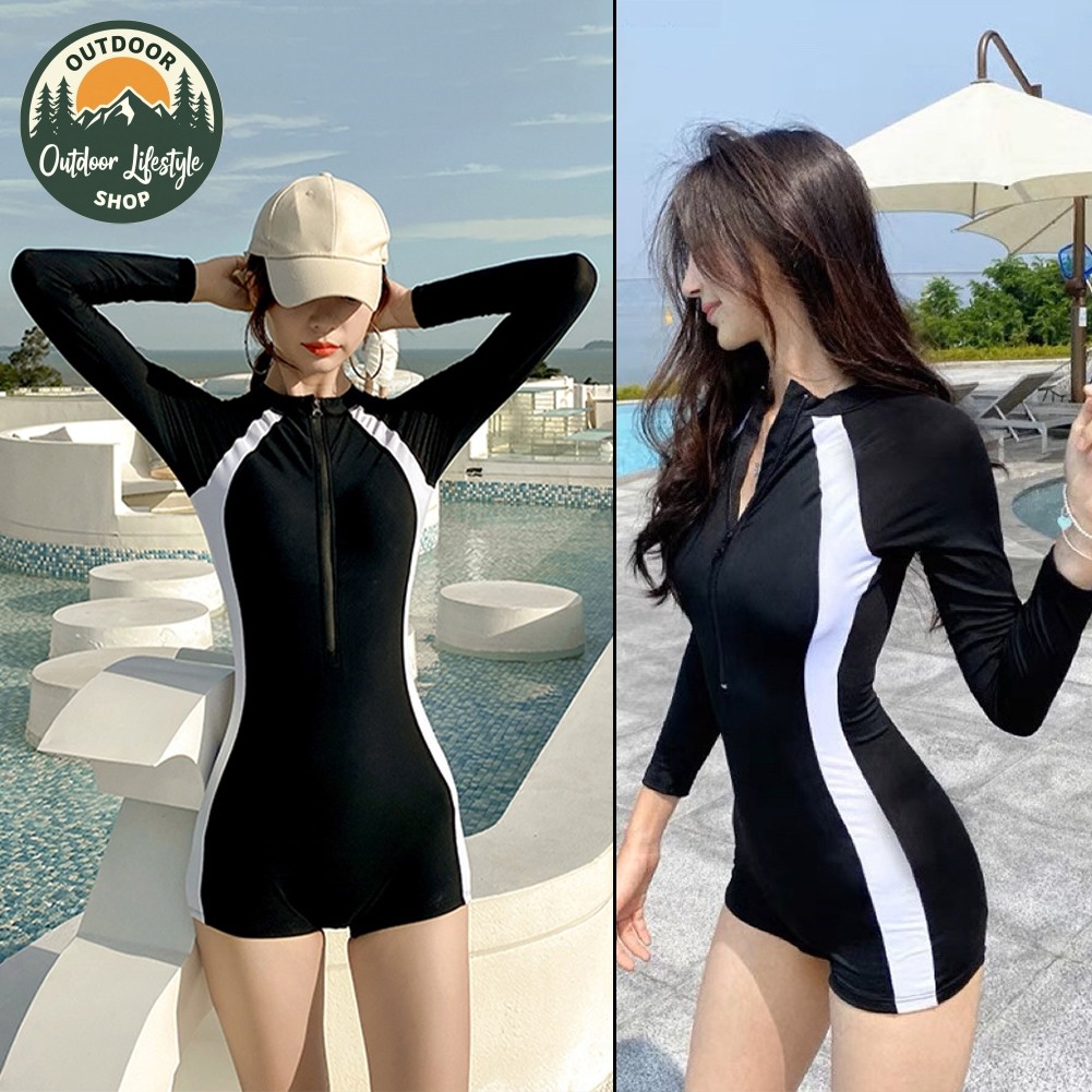 Rush Guard for Women Beach Outfit One Piece Swimsuit Swimwear Swimming ...
