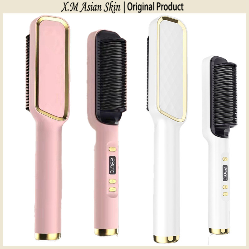 2 Models Portable Hair Straightener Curlyer Comb with LCD Screen Hair ...