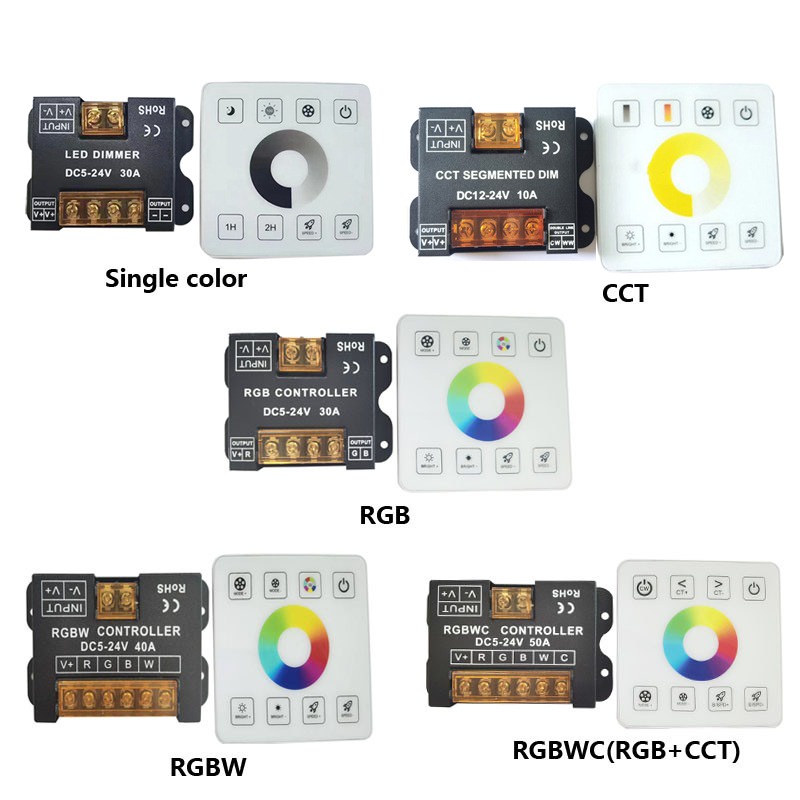 86Touch Panel Remote Control Single Color/CCT/RGB/RGBWW/RGBWC(RGB+CCT ...