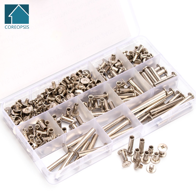 200pcs 240pcs M5 Phillips Nickel-plated Chicago Brass Plated Binding ...