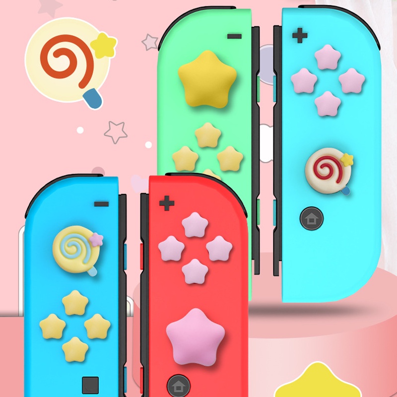 Kirby Super Star ABXY Key Sticker DIY Button Joystick Thumb Stick Grip ...