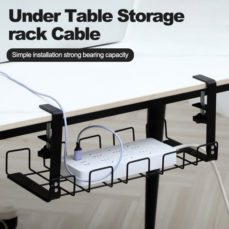Under Cable Management Tray Organizer Wire Cord Power Charger Socket ...