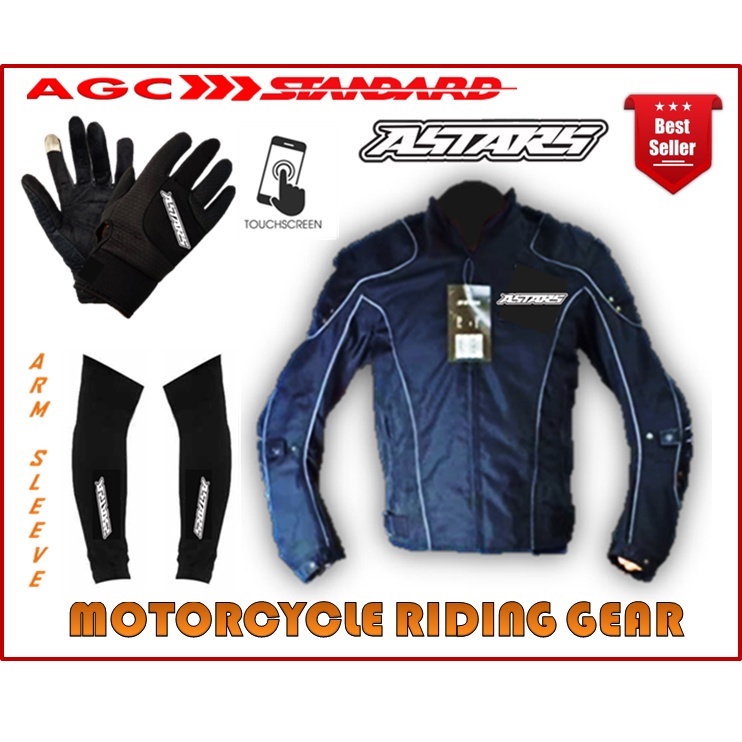 ASTAR RACING MOTORCYCLE SAFETY RIDING JACKET & TOUCH SCREEN FULL GLOVE ...