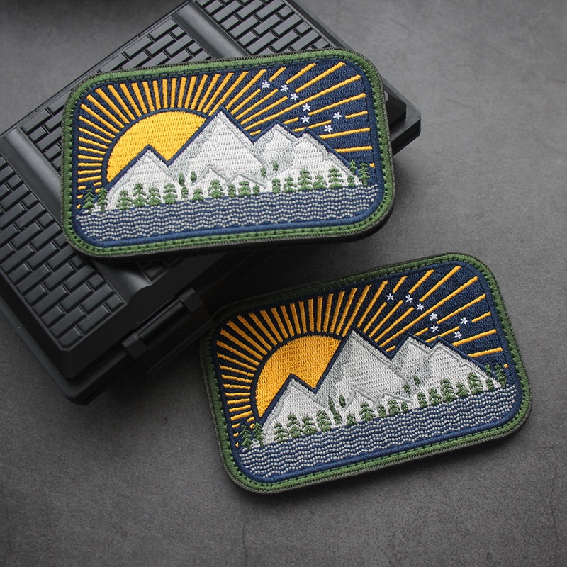 Full Embroidery 7X11CM All Terrain Camp Velcro Patch Outdoor Bag ...