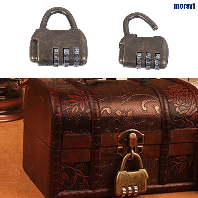 Retro 3 Digit Combination Key Lock Box Ultra Security Storage Door ...