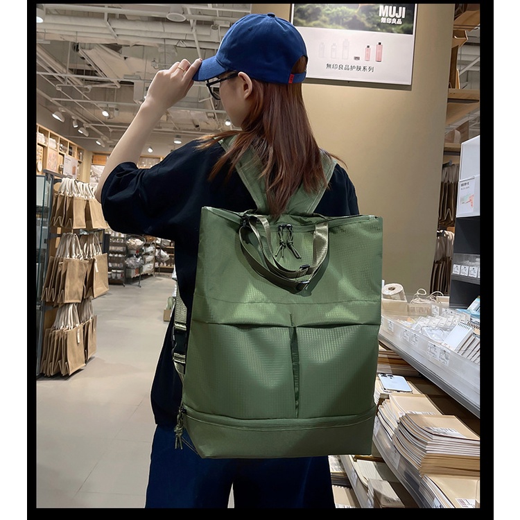 Uniqlo Large Capacity Backpack Solid Color Ladies Backpack ins Fashion ...