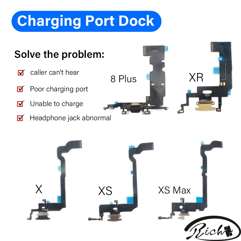 USB Charging Port Dock For Iphone 8 Plus X XR XS Max Charging Jack Plug ...