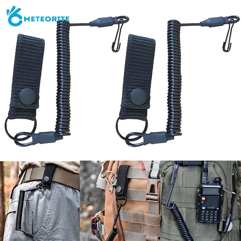 1PC Outdoor combat spring rope buckle/ Retractable telephone cord style ...