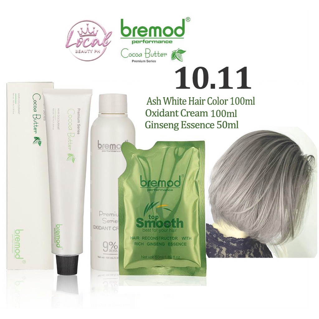 Bremod Hair Color 10.11 Ash White Cocoa Butter & Oxidizer 6% 9% 12% ...